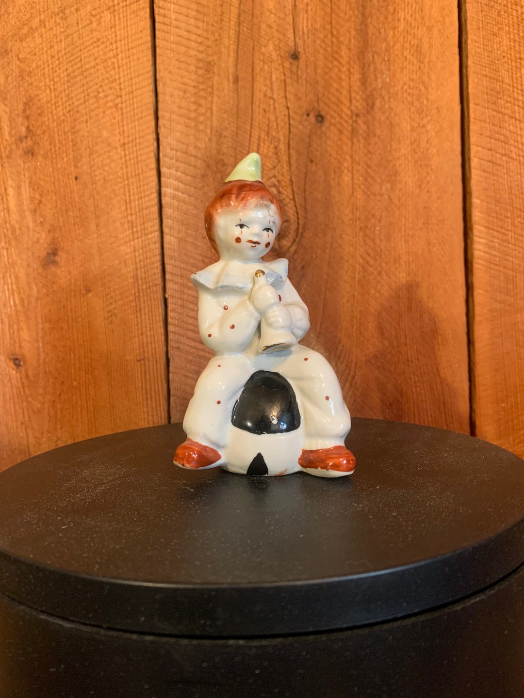 Vintage Collectible Ceramic Clown Sitting on A Ball | Bisque Circus ...