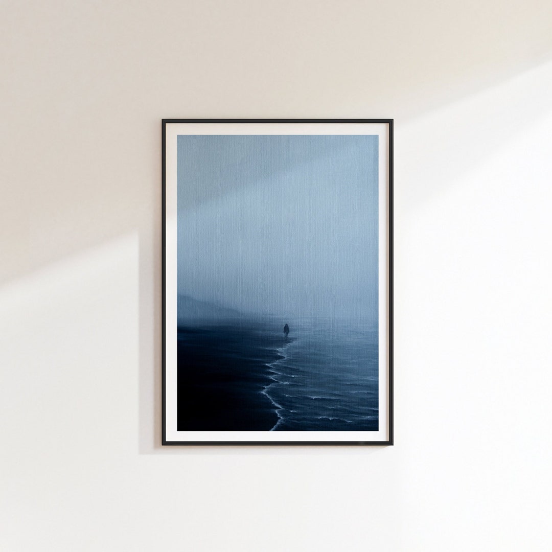Liminal Space | Oil Painting Giclée Print: Foggy Sea Moody Landscape ...