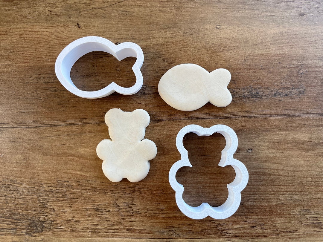 Goldfish and Teddy Bear Shaped Cutters - 2 Inch - Fish Snack Crackers ...