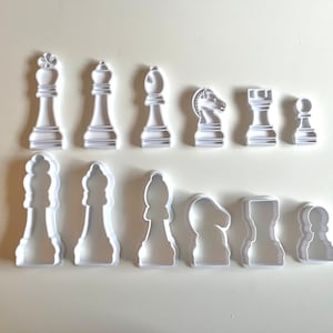 Chess Pieces Cookie Cutters With Detail Stamp - Full Set or Individual ...