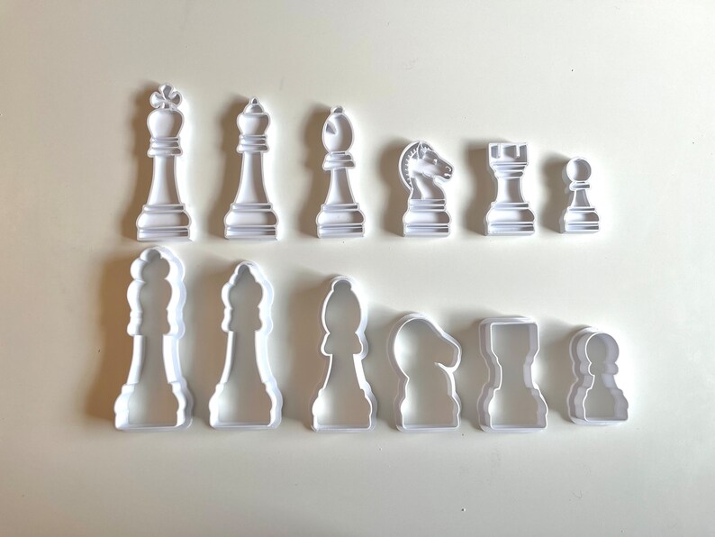 Chess Pieces Cookie Cutters With Detail Stamp - Full Set or Individual ...