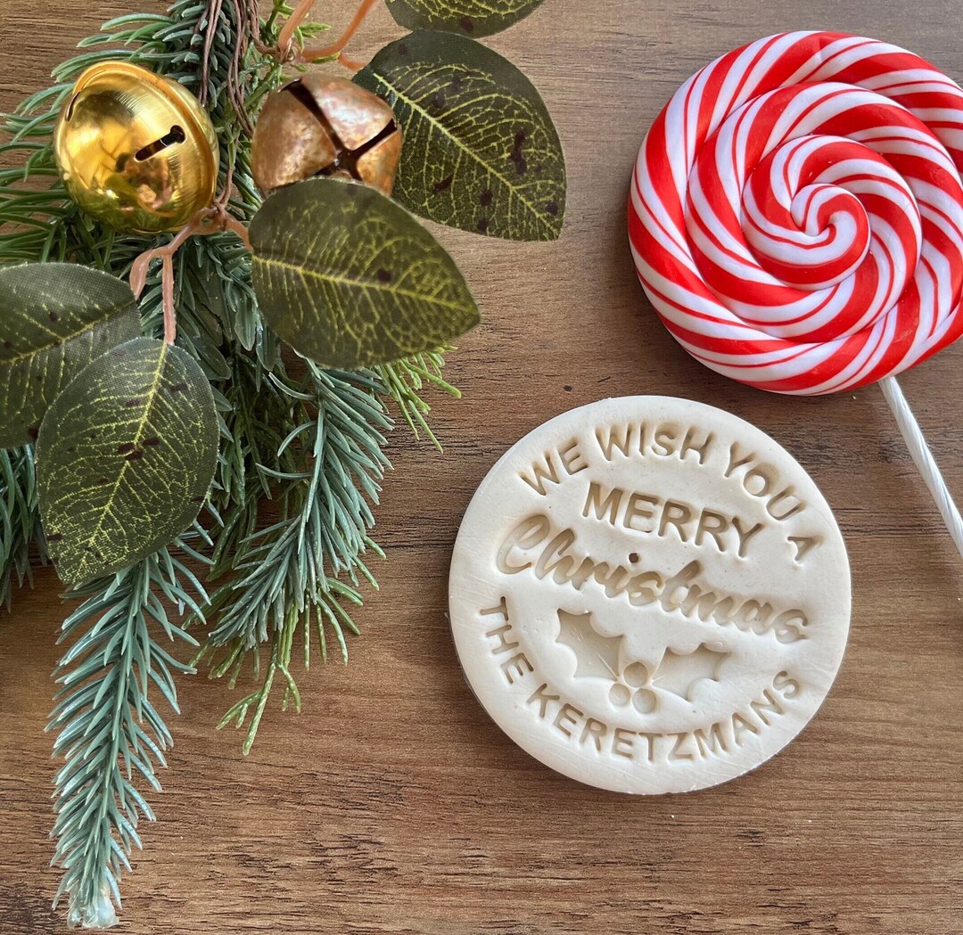 Personalized Merry Christmas Cookie Cutter and Stamp - Customized With ...