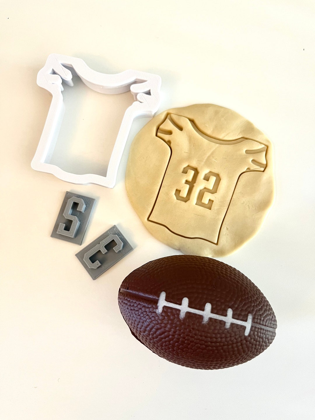 Personalized Football Jersey Cookie Cutter With Custom Number Stamp ...