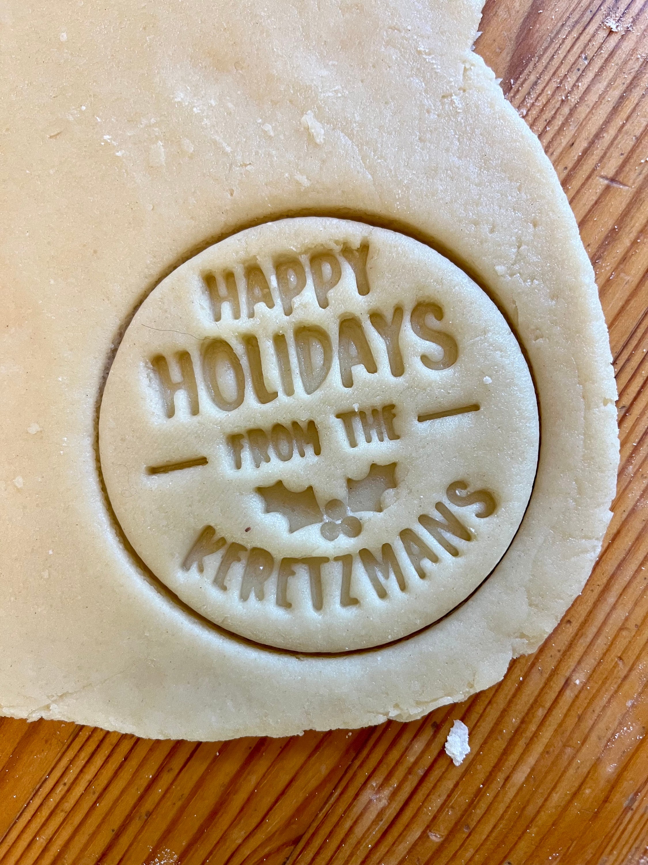 Personalized Happy Holidays Cookie Cutter and Stamp - Customized With ...