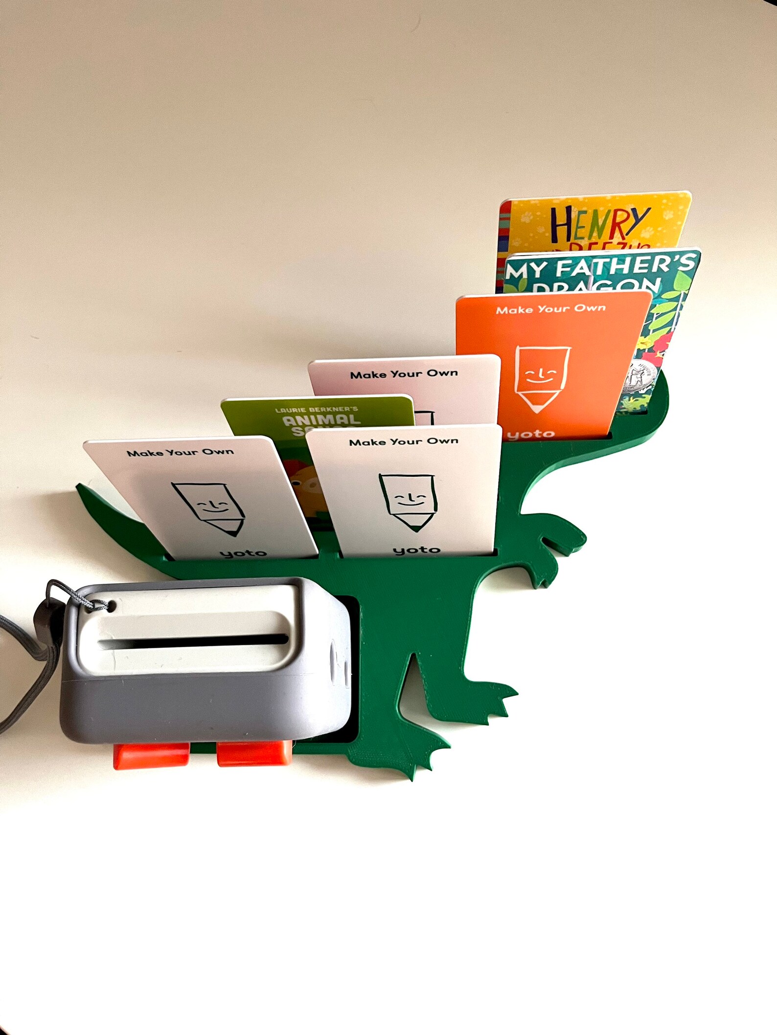 Dinosaur MINI Music Player Docking Stand and 8 Card Holder- Toy Storage ...