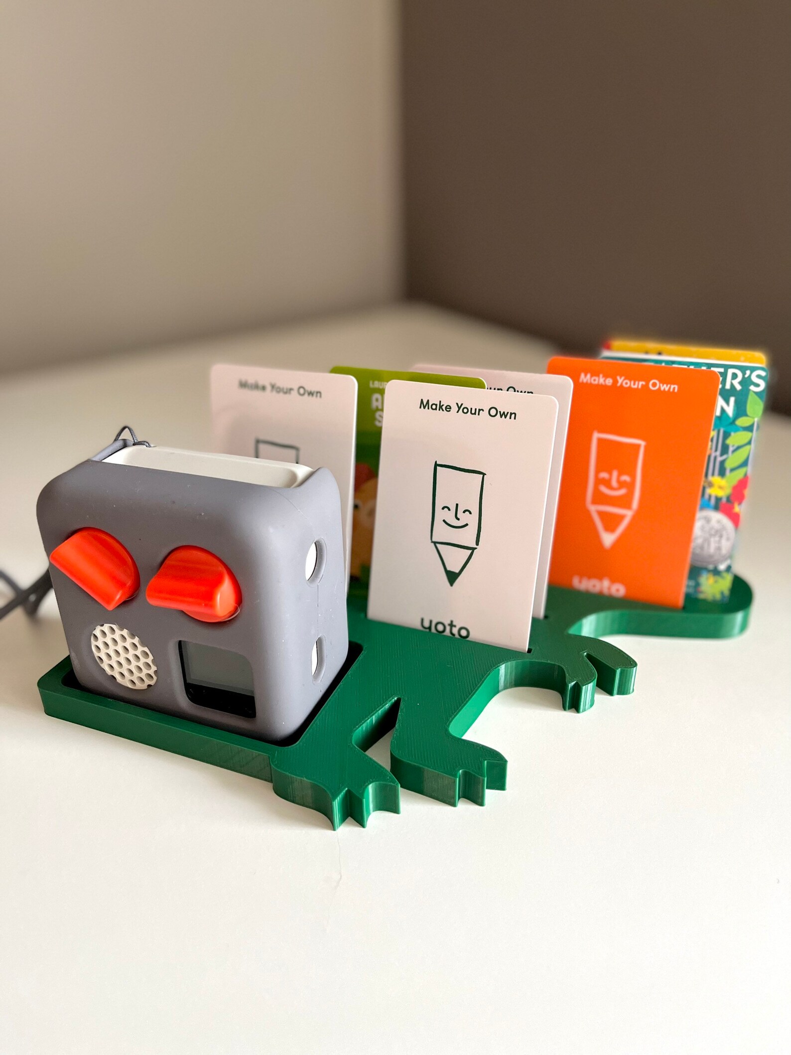 Dinosaur MINI Music Player Docking Stand and 8 Card Holder- Toy Storage ...