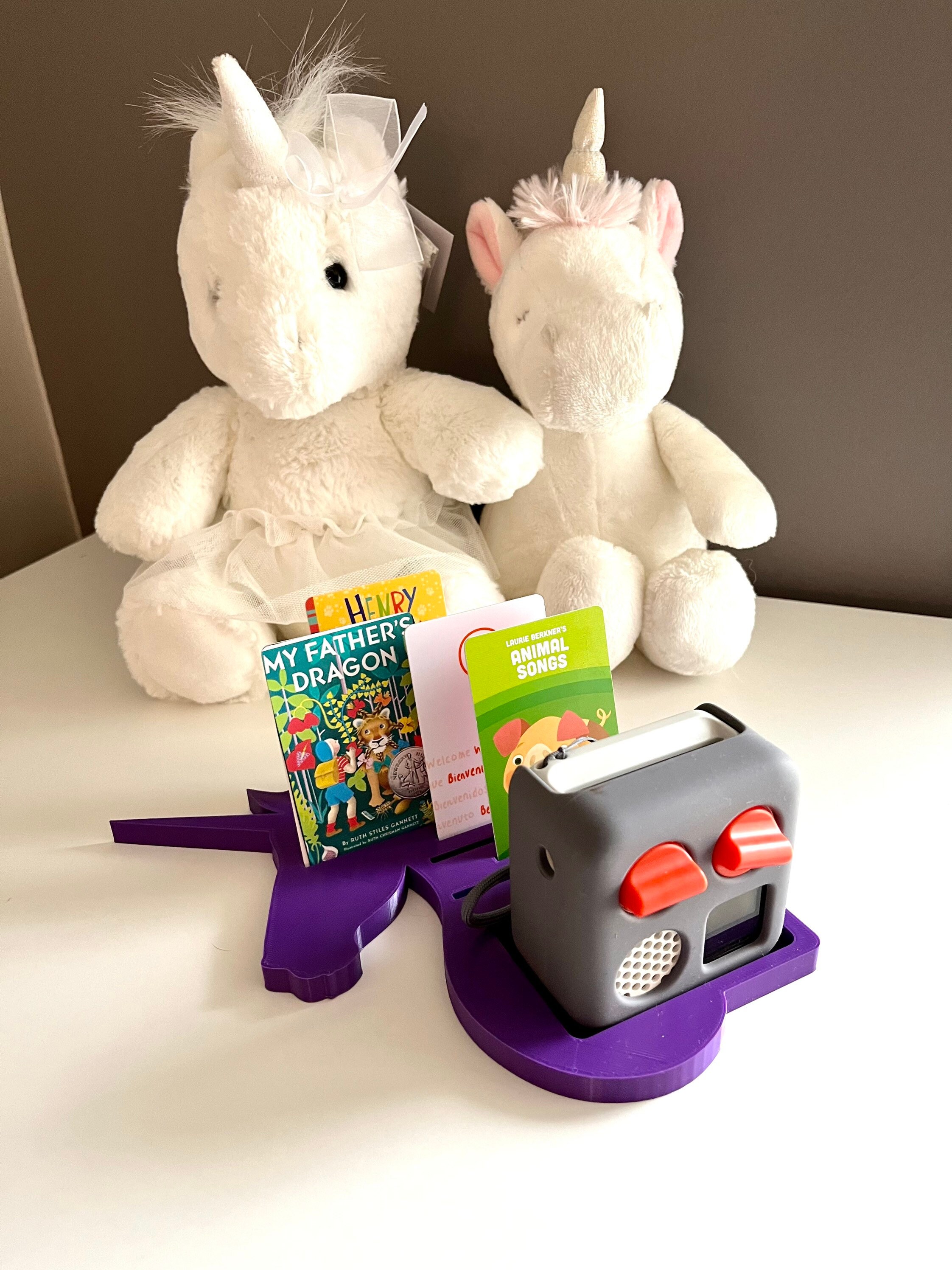 Unicorn MINI Music Player Docking Stand and 10 Card Holder Toy Storage ...