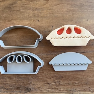 Pie Shaped Cookie Cutter Set With Imprint Stamp Linzer Cookies Sandwich ...