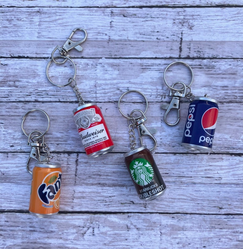Soda Keychain Beer Keychain Fanta Pepsi Starbucks Keychain - Etsy