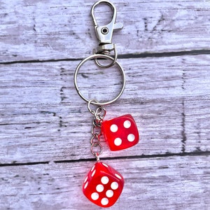 Dice Keychain, Dice Keyring, Translucent Dice, Dice Gift, Bunco Gift ...
