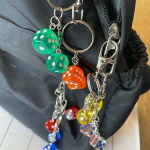Dice Keychain, Dice Keyring, Translucent Dice, Dice Gift, Bunco Gift ...