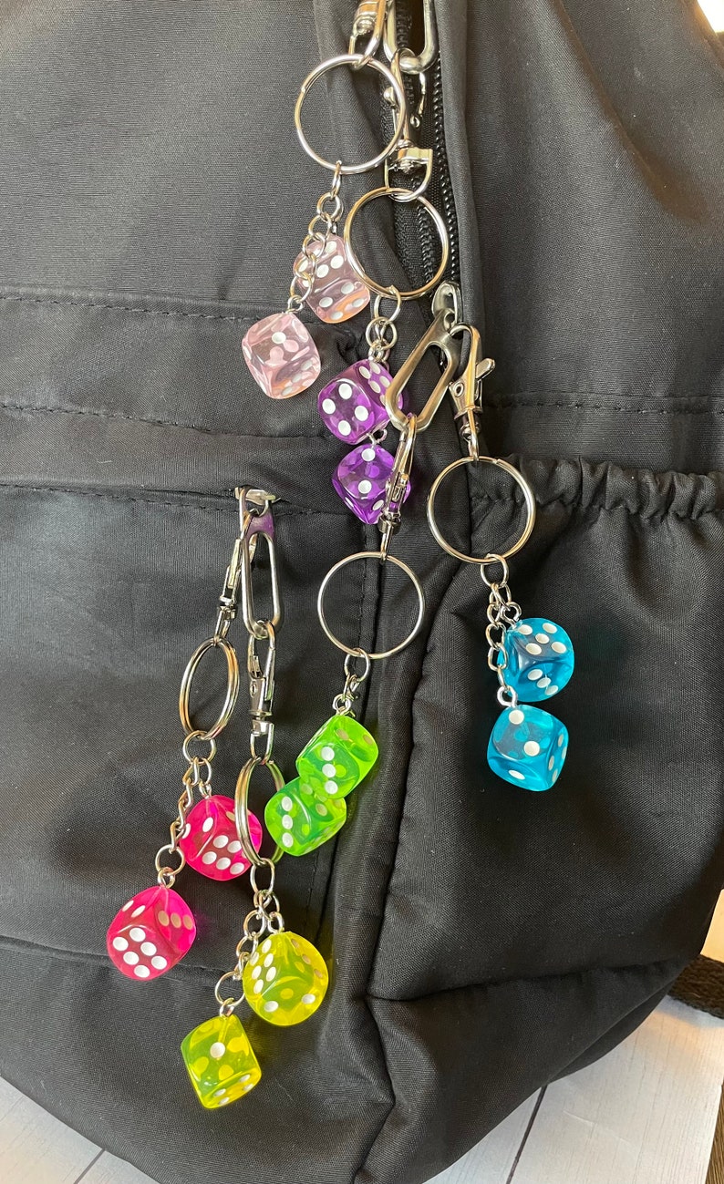 Dice Keychain Translucent Dice Neon Dice Bunco Gift Poker - Etsy