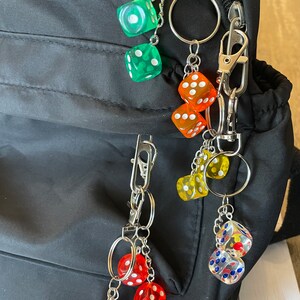 Dice Keychain, Dice Keyring, Translucent Dice, Dice Gift, Bunco Gift ...