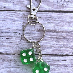 Dice Keychain, Dice Keyring, Translucent Dice, Dice Gift, Bunco Gift ...