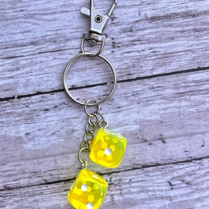 Dice Keychain, Translucent Dice, Neon Dice, Bunco Gift, Poker, Yahtzee ...