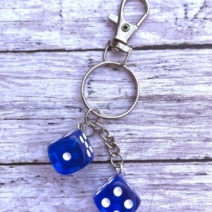 Dice Keychain, Dice Keyring, Translucent Dice, Dice Gift, Bunco Gift ...