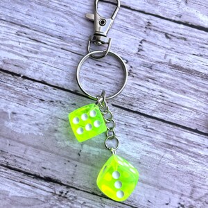 Dice Keychain, Translucent Dice, Neon Dice, Bunco Gift, Poker, Yahtzee ...