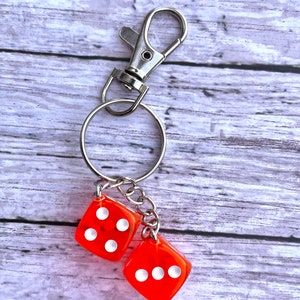 Dice Keychain, Dice Keyring, Translucent Dice, Dice Gift, Bunco Gift ...