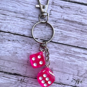 Dice Keychain, Translucent Dice, Neon Dice, Bunco Gift, Poker, Yahtzee ...