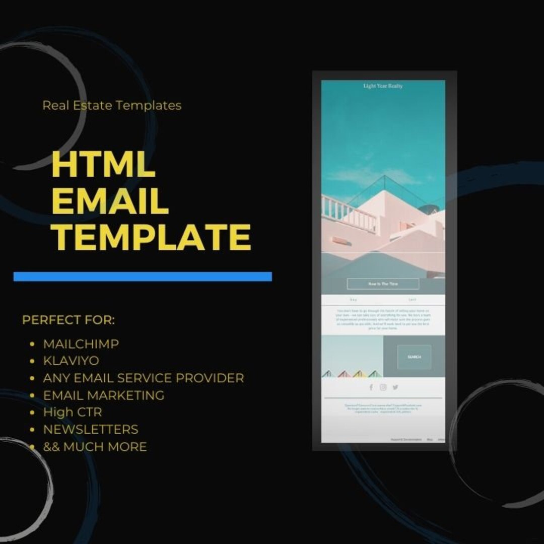 Real Estate Html Email Template | Mailchimp | Klaviyo | Sendgrind | ESP ...
