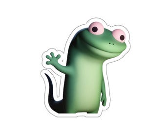 Tiktok Viral Green Lizard Kiss-cut Stickers, Cute Laptop Decor, Kids ...
