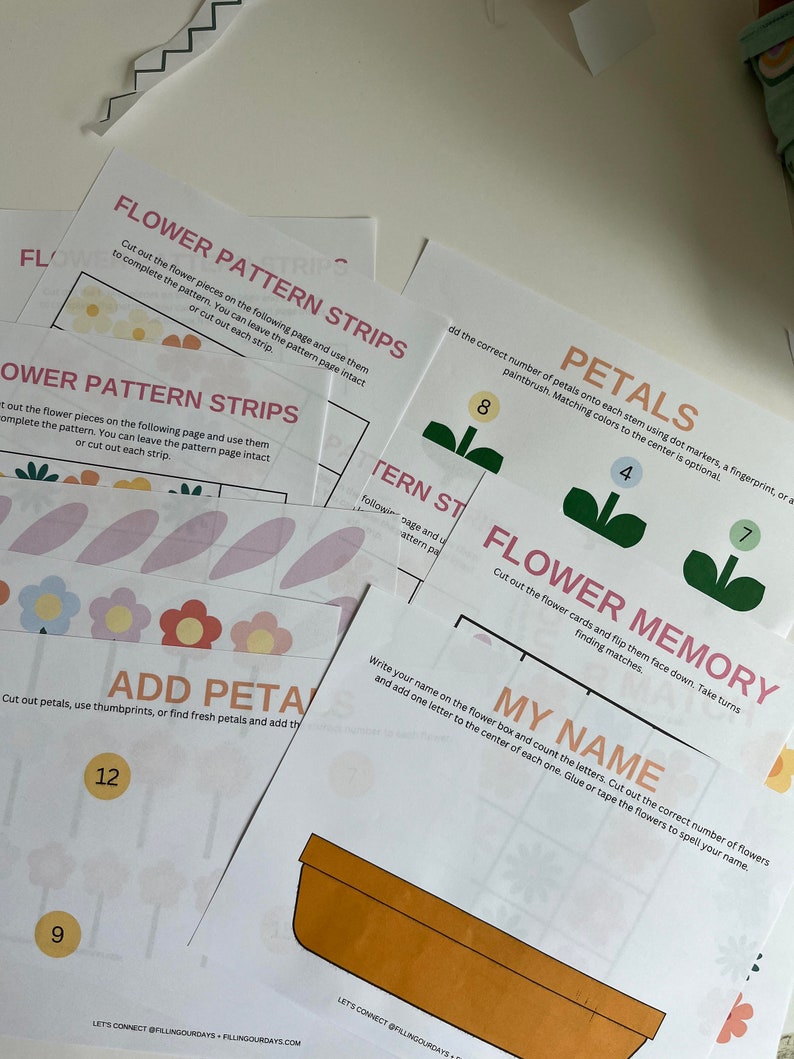 SPRING FLOWER BUNDLE Activity Pack for Children, Digital Download ...