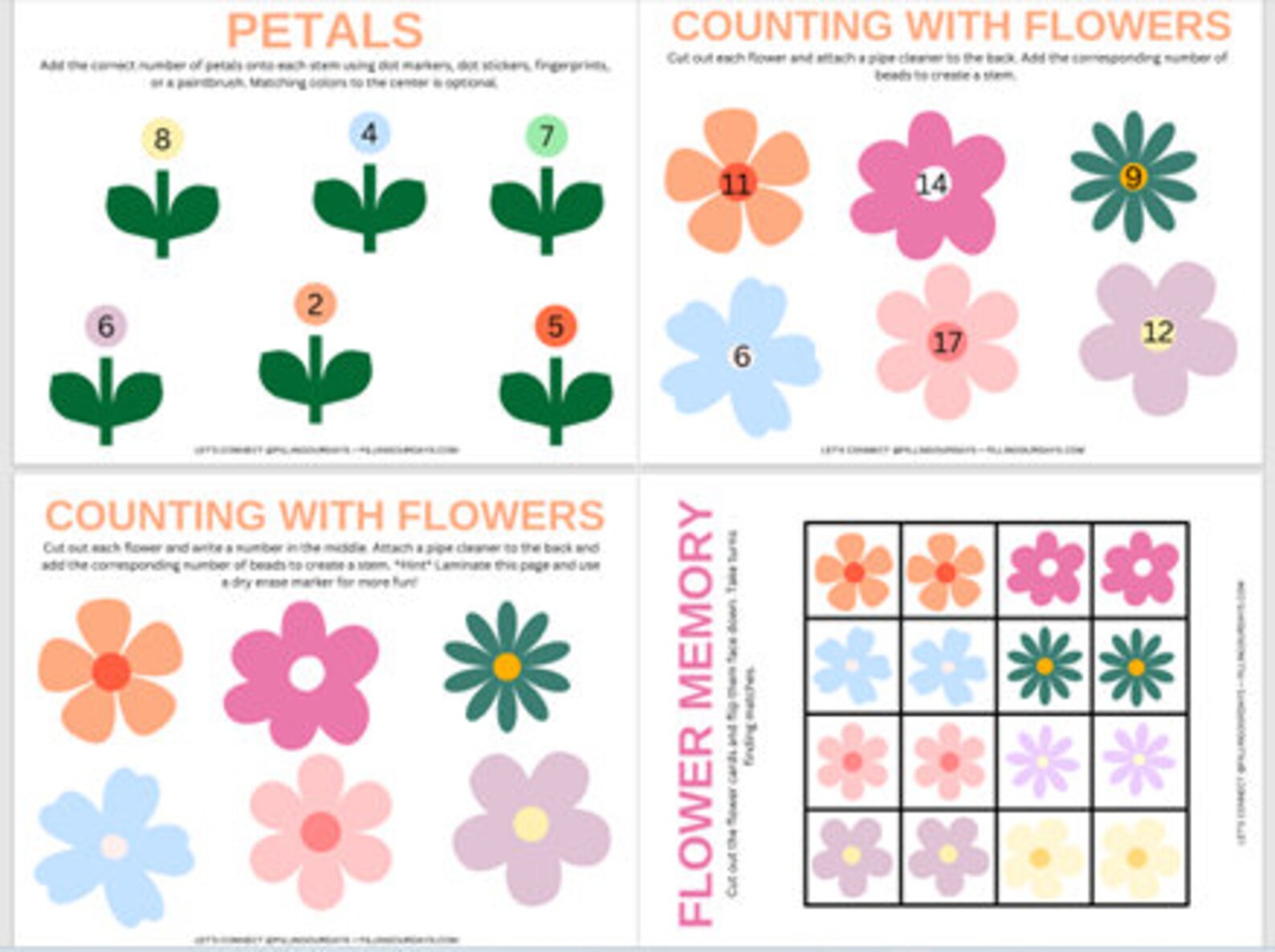 SPRING FLOWER BUNDLE Activity Pack for Children, Digital Download ...