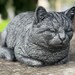 Striped Grey Cat Statue for Home and Garden Decor Stone Tabby Cat ...