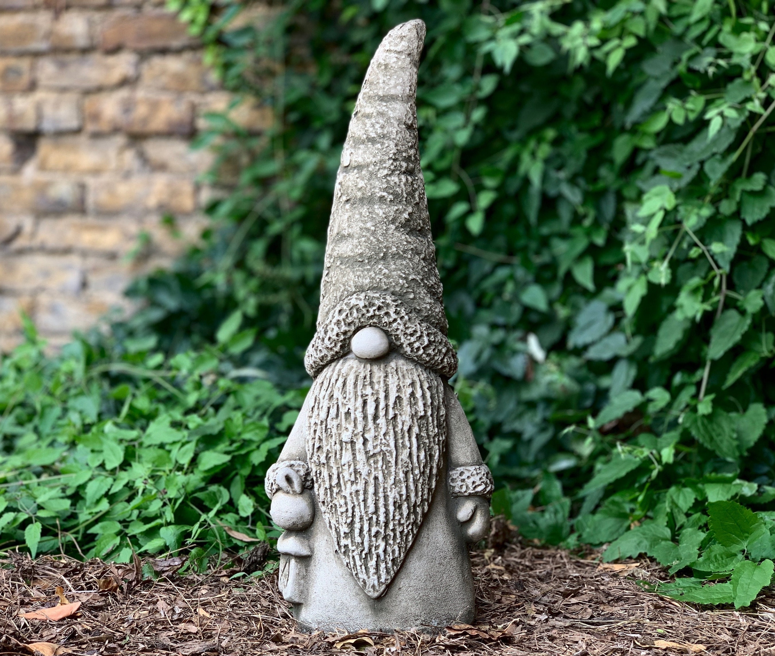 Large Gnome With Beard Garden Gnome Statue Outdoor Gnome Sculpture Old ...