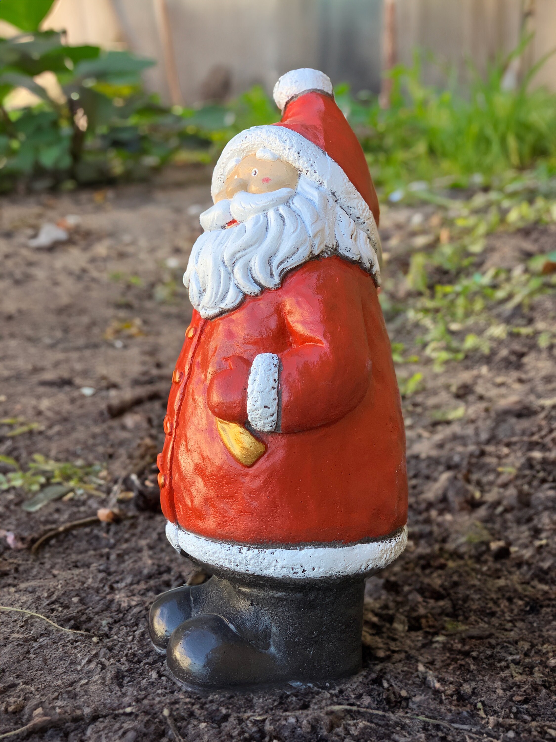 Concrete Santa Figurine Stone Santa Claus Statue Cement New - Etsy