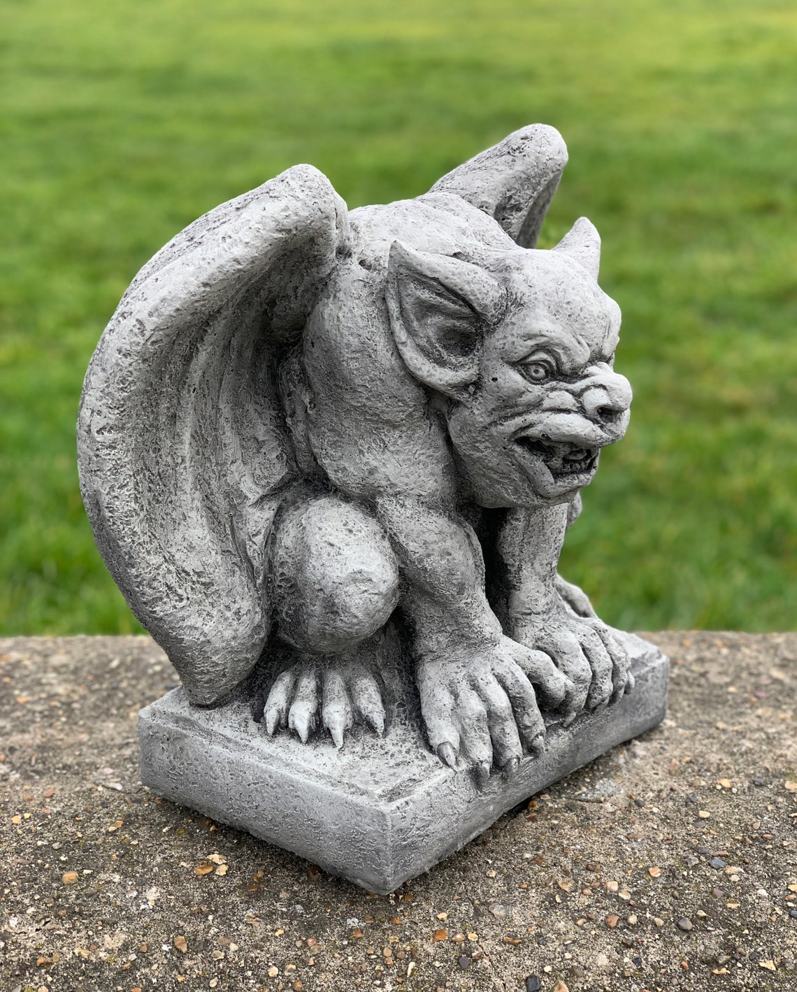 Winged Gargoyle Vampire Statue Concrete Monster Sculpture - Etsy