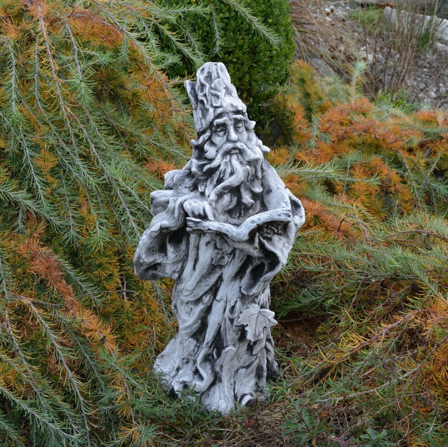 Wise Wizard Statue Concrete Wizard Figurine Cement Wizard - Etsy