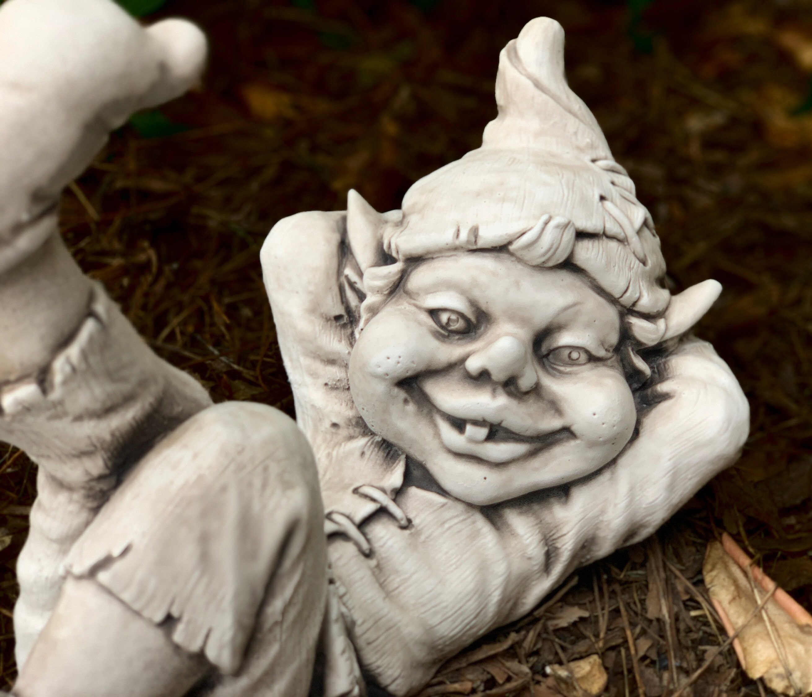 Laughing Troll Statue Smiling Cute Troll Concrete Troll Sculpture Gnome ...