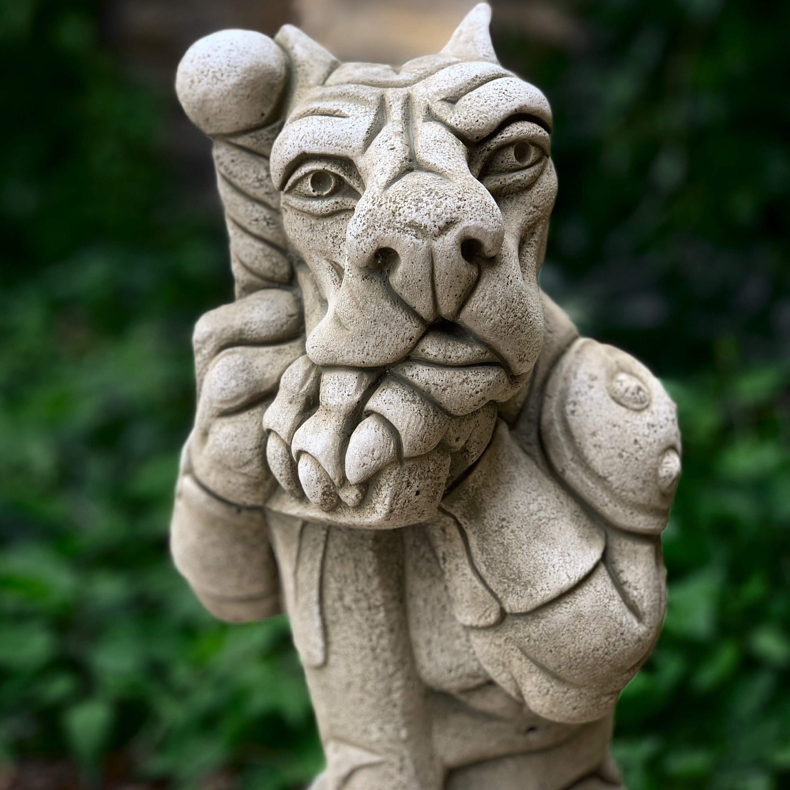 Gatekeeper Gargoyle With Sword Concrete Gargoyle Sculpture - Etsy