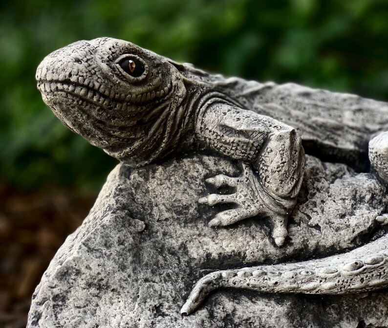 Unique Lizard Statue Stone Garden Lizard Handmade Lizard - Etsy