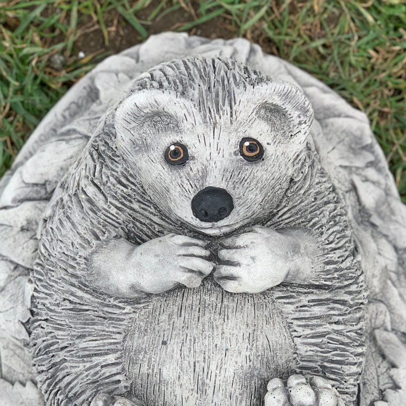 Garden Hedgehog Sculpture Cute Animal Statue Outdoor Concrete Decor ...