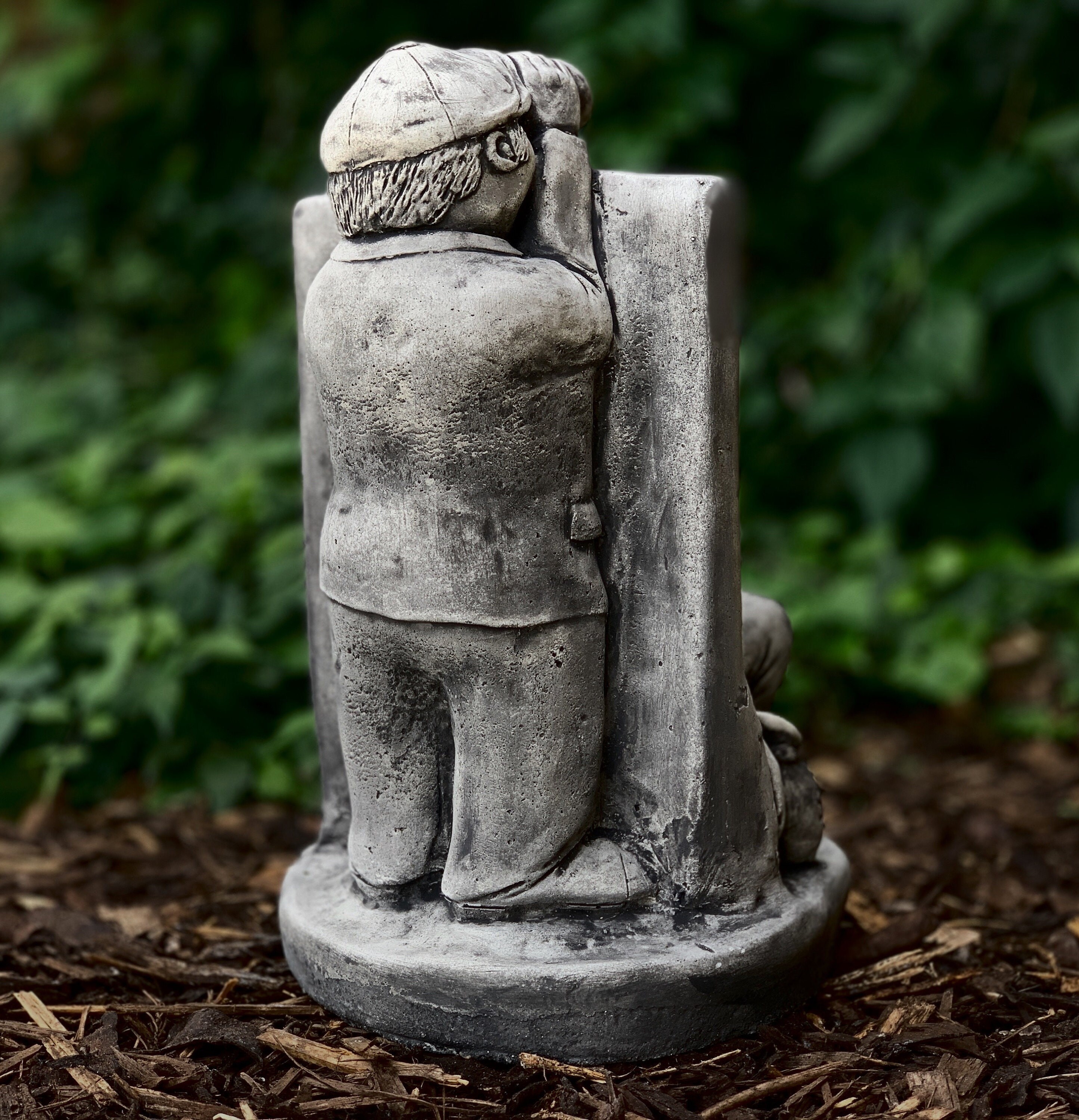 Hiding Man Sculpture Funny Man Ornament Cement Man Statue Concrete Male ...