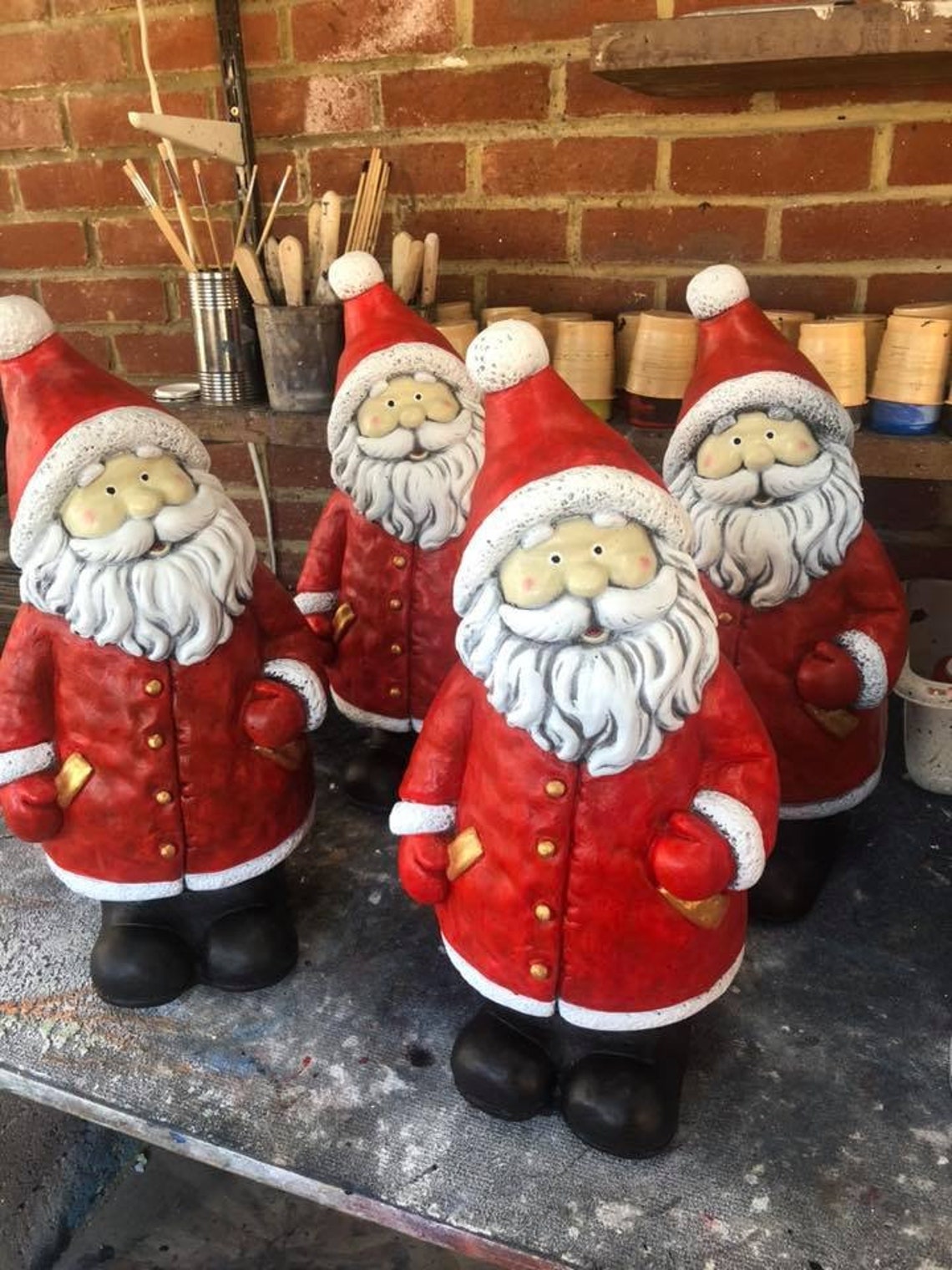 Concrete Santa Figurine Stone Santa Claus Statue Cement New - Etsy