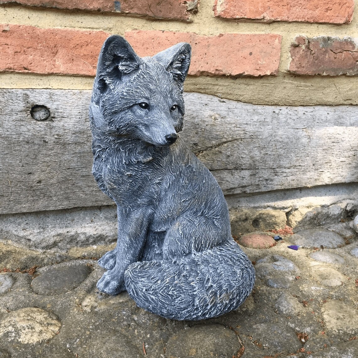 Concrete Fox Figurine for Animal Lovers Stone Fox Statue - Etsy UK