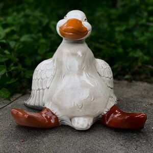 Funny Sitting Duck Statue Smiling Duck Sculpture Vintage Duck - Etsy