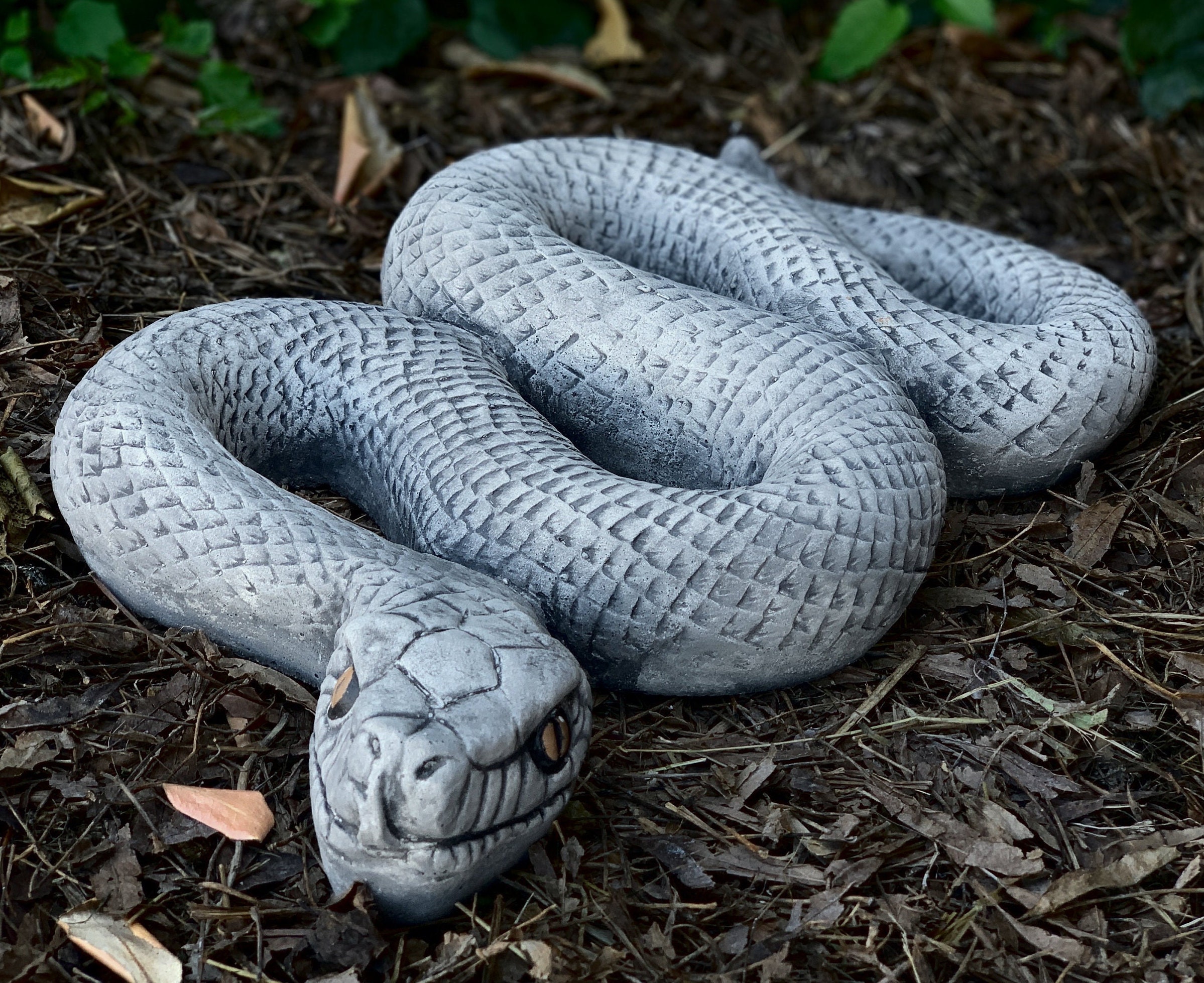Concrete Snake Statue Cobra Snake Sculpture Garden Python Ornament ...