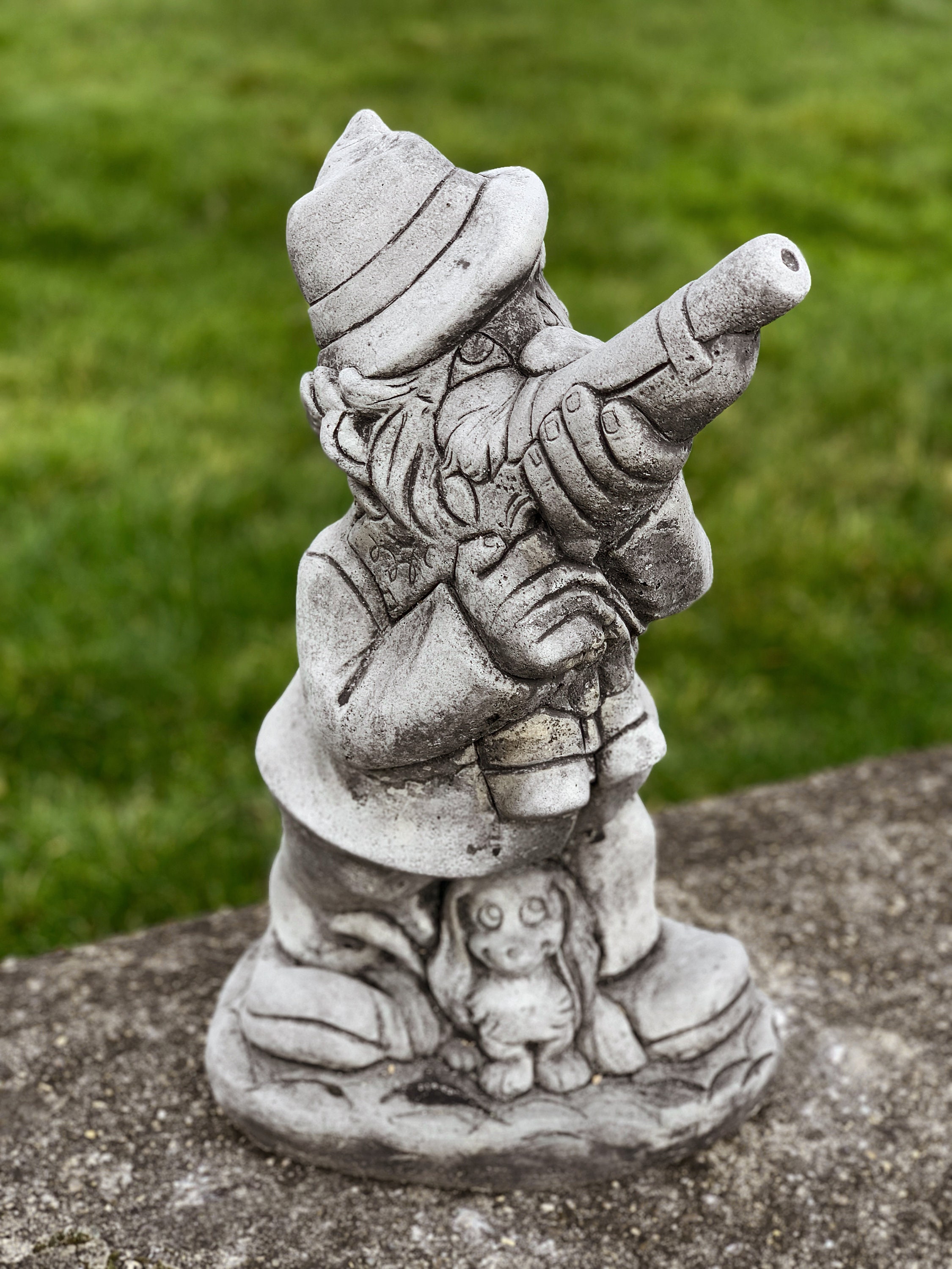 Stone Lion Huntsman Statue Concrete Hunter Sculpture Garden Art ...