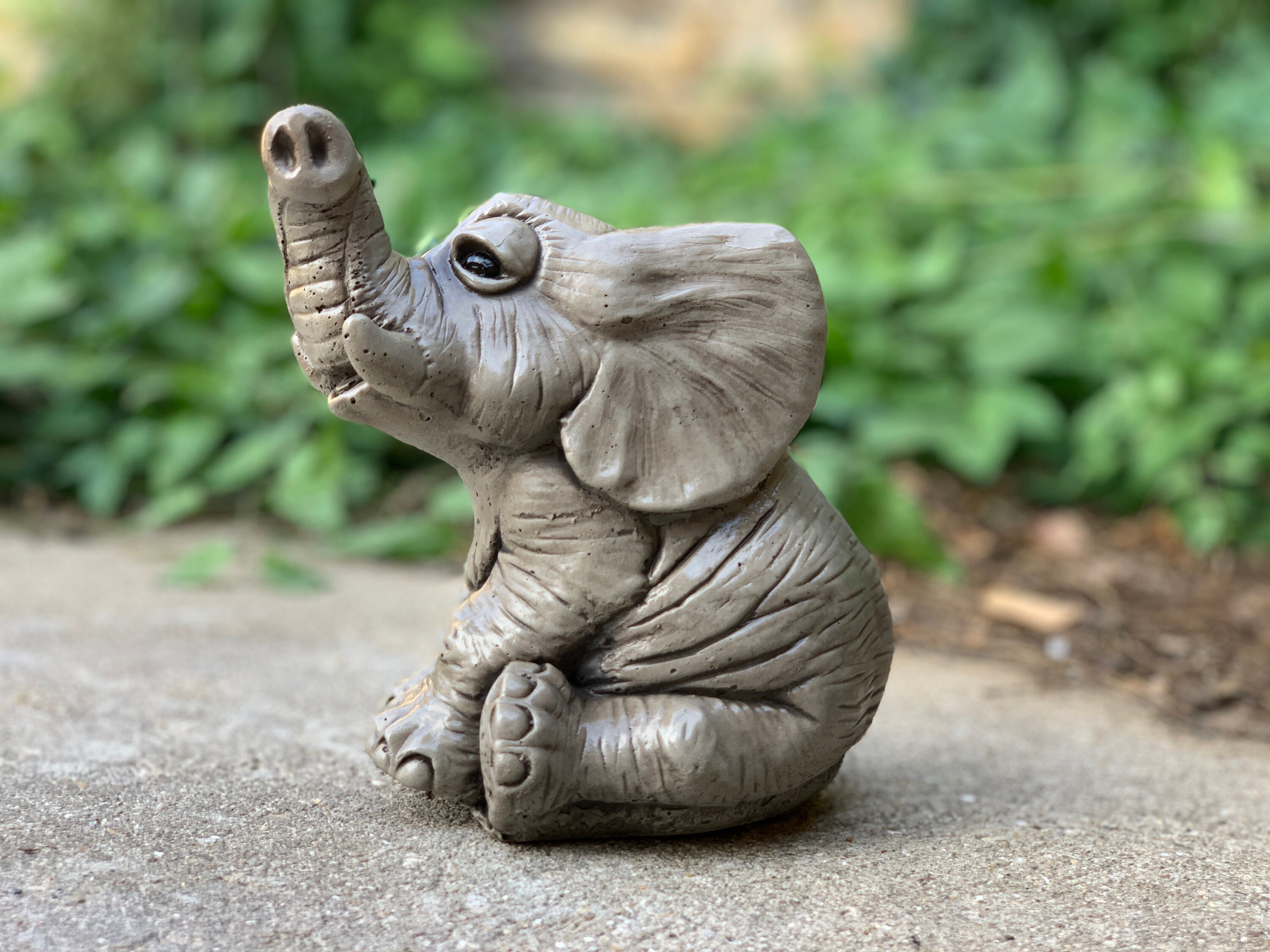 Stone Baby Elephant Figurine Concrete Animal Decor Cement - Etsy