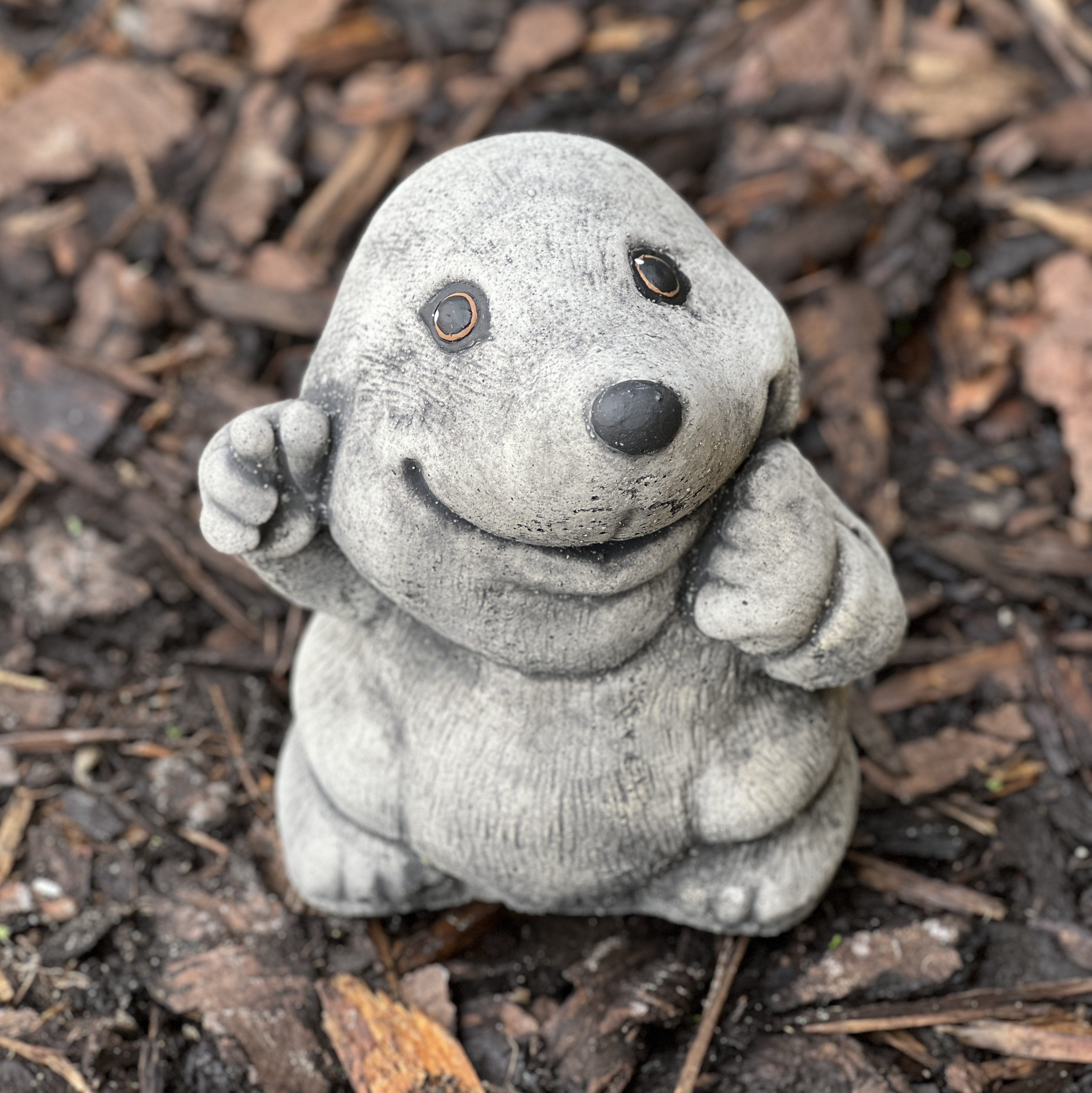 Concrete Smiling Mole Figurine Stone Mole Decor Outdoor Animal ...