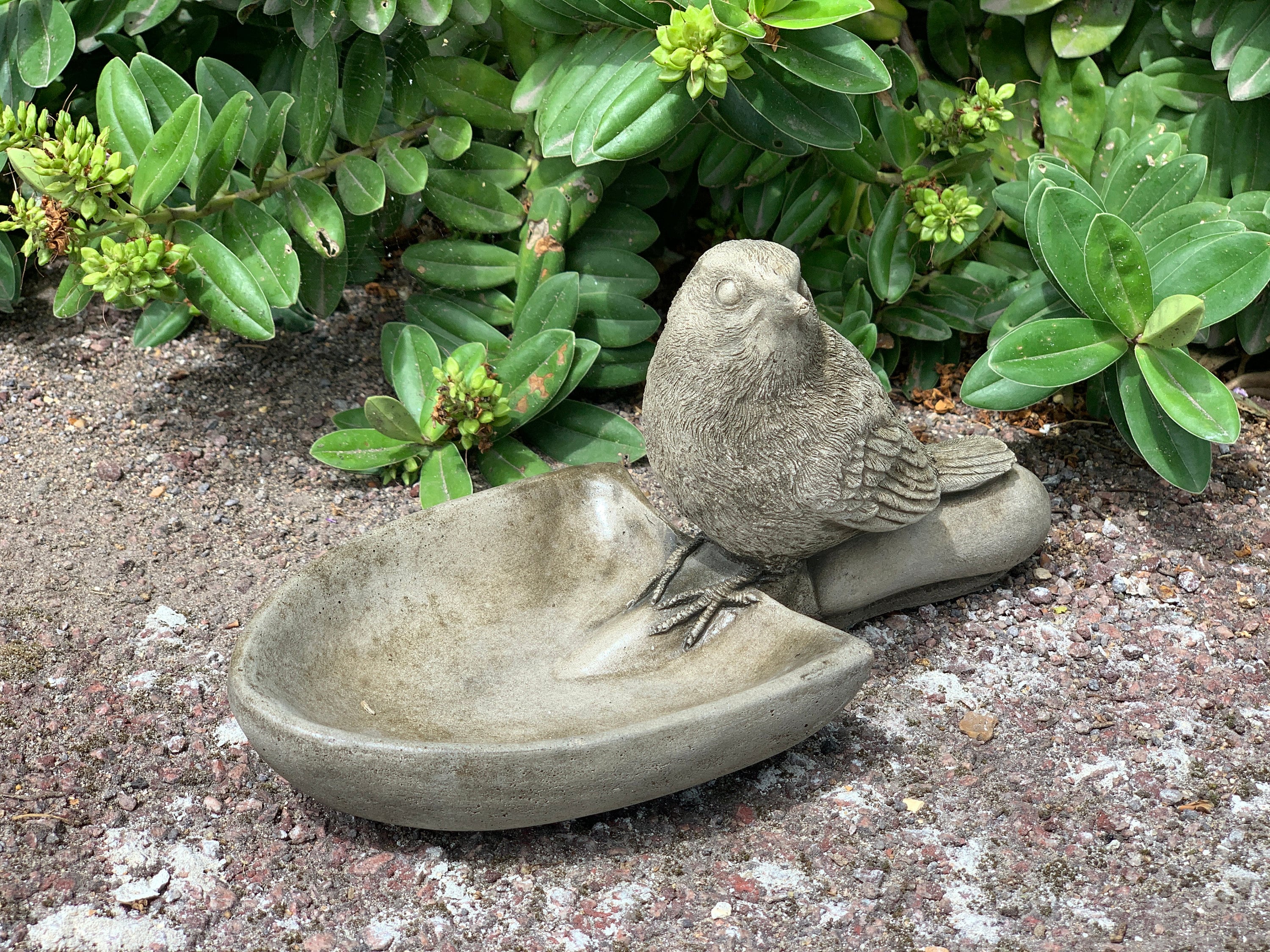 Lovely Bird Feeder Statue Cement Bird Bowl Cute Bird Bath - Etsy