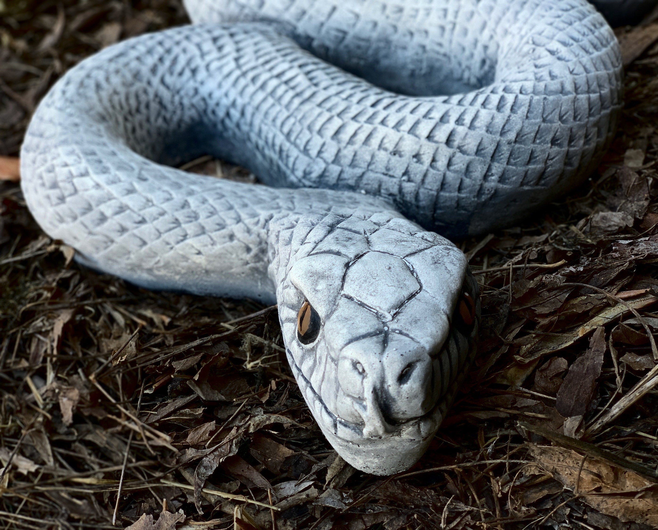 Concrete Snake Statue Cobra Snake Sculpture Garden Python Ornament ...