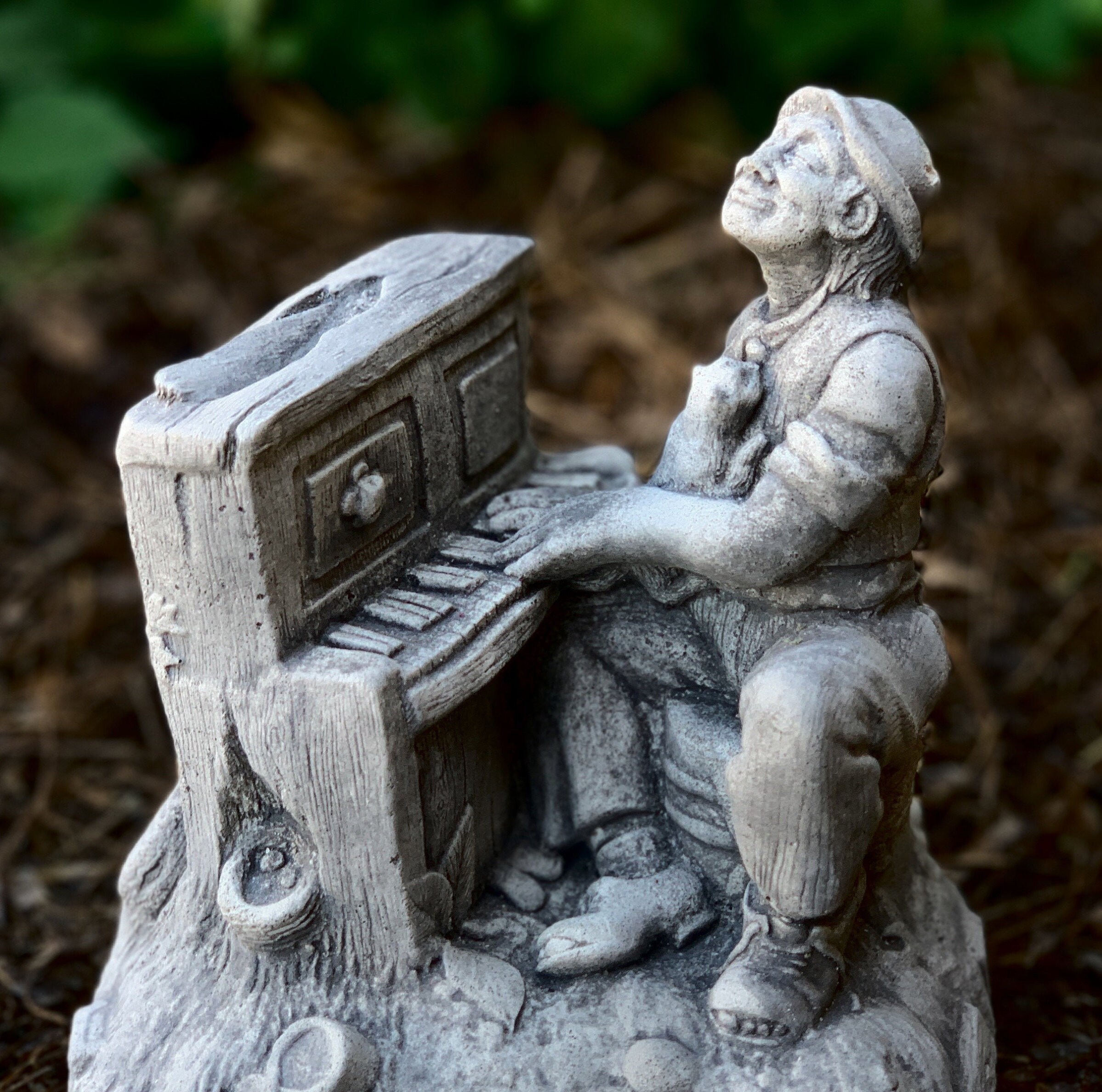 Man Playing Piano Statue Man Garden Sculpture Old Man Figurine - Etsy