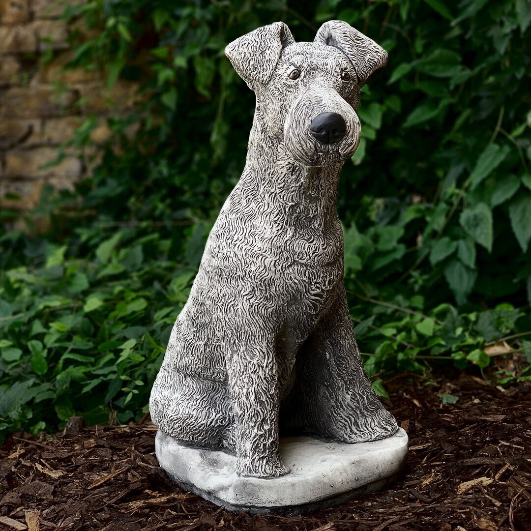Detailed Fox Terrier Statue Large Fox Terrier Figurine Garden Fox ...