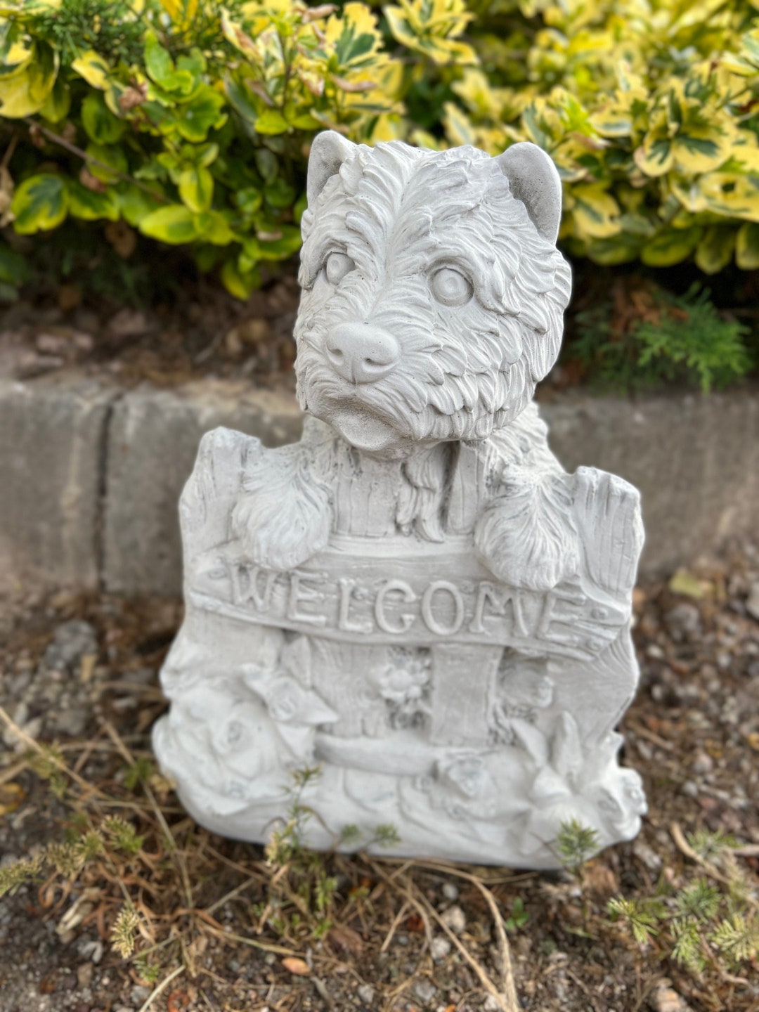 Lovely Westie Statue Highland Terrier Sculpture Cement Westie Figurine ...