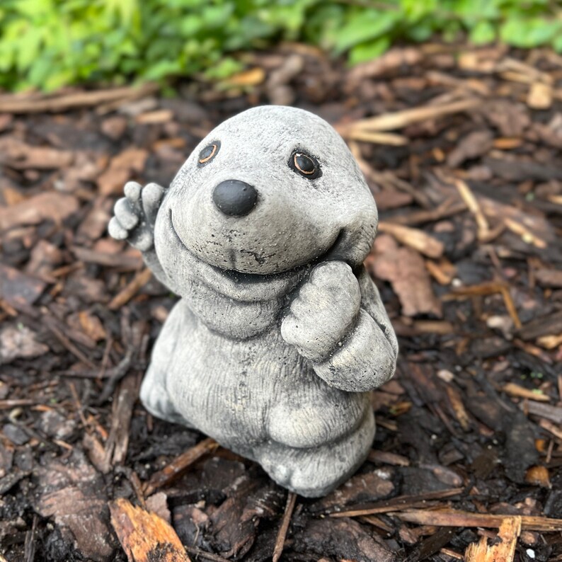 Concrete Smiling Mole Figurine Stone Mole Decor Outdoor Animal ...